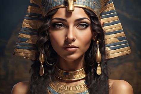 Portrait Of An Ancient Egyptian Goddess Beautiful Girl With The Style