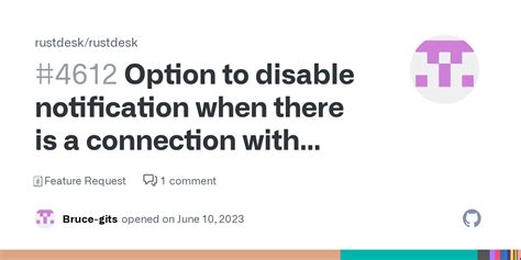option to disable notification when there is a connection with