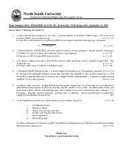 Final EEE CSE Pdf North South University Department Of Electrical Engineering And