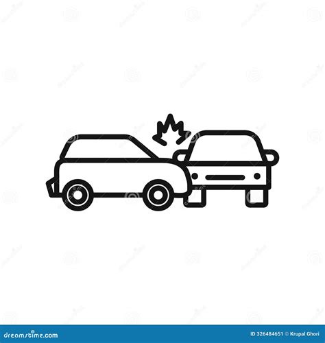 Car Side Crash Icon Black Line Art Vector Stock Vector Illustration Of Front Back 326484651