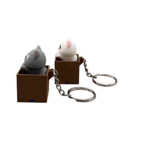 🐱 Clicky Cat Fidget Toy And Keychain 4 Color Options・ Stl File For 3d Printing・cults