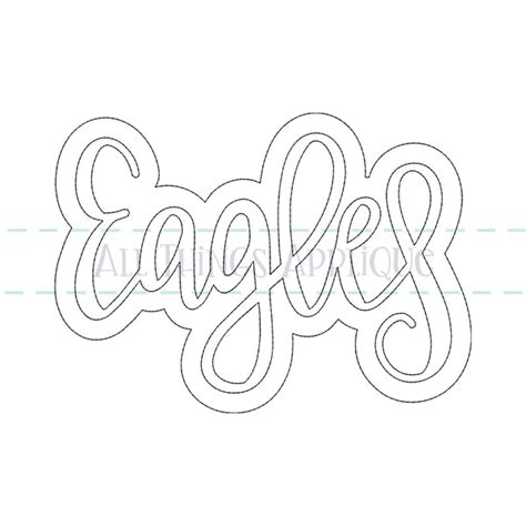 Eagles Cursive Bean Allthingsapplique