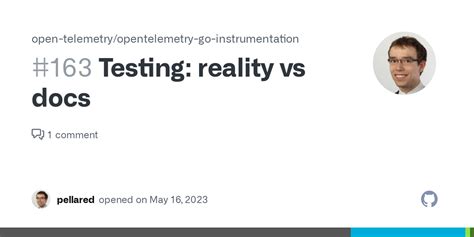 Testing Reality Vs Docs · Issue 163 · Open Telemetryopentelemetry Go