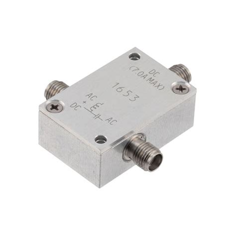 1 GHz To 6 GHz SMA High Current Bias Tee Rated 7 Amps And 100 Volts DC SMA Connector
