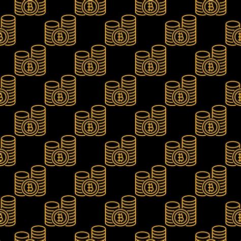 Premium Vector Bitcoin Coins Vector Cryptocurrency Seamless Pattern In Thin Line Style