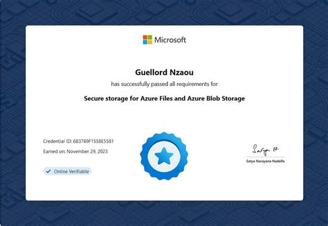 Microsoft Applied Skills Secure Storage For Azure Files And Blob Storage Guellord Nzaou