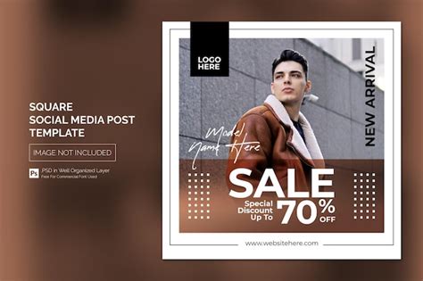새로운 도착 제품 프로모션을 위한 간단한 정사각형 소셜 미디어 게시물 또는 배너 템플릿 프리미엄 Psd 파일