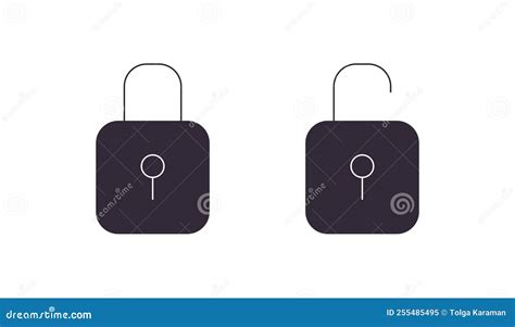 Locked And Unlocked Symbol Padlock Icon Stock Vector Illustration Of Guard Encryption 255485495