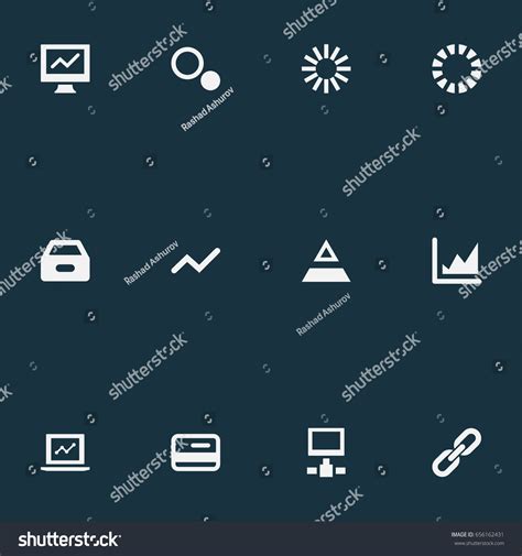 Vector Illustration Set Simple Data Icons Stock Vector Royalty Free Shutterstock