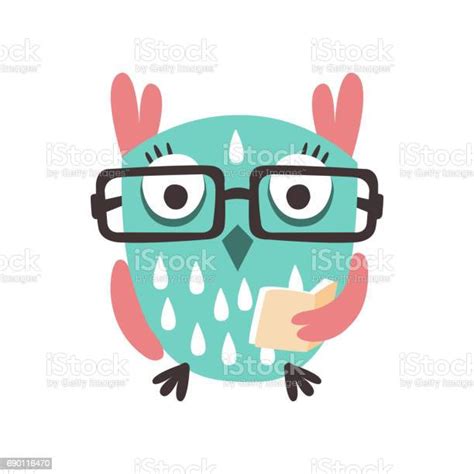 책 다채로운 문자 벡터 일러스트 레이 션을 들고 안경에 만화 올빼미 새 귀여운에 대한 스톡 벡터 아트 및 기타 이미지 귀여운 깃털 나무 Istock