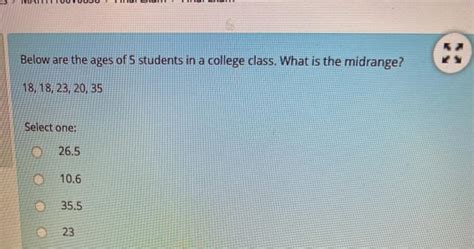 Solved Given The Stemplot Below What Is The Mean Of The