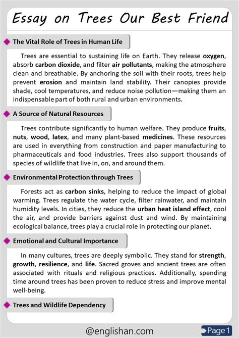 Trees Our Best Friend Essay 10 Lines And 500 Words