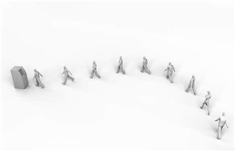 사회적 거리 두기 안전한 거리를 유지하면서 Atm에서 돈을 인출하기 위해 대기하는 사람들 중립 흰색 배경입니다 코비드19 건강 관리 개념 3d 렌더 3차원 형태에 대한 스톡