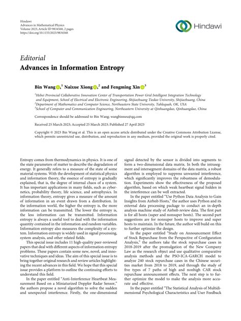 Pdf Advances In Information Entropy