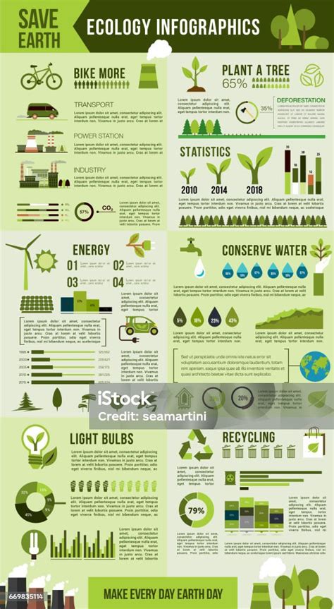 Эко Защиты Окружающей Среды Инфографики Дизайн — стоковая векторная графика и другие изображения