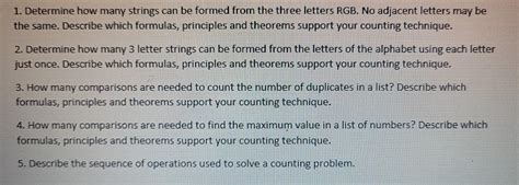Solved 1 Determine How Many Strings Can Be Formed From The