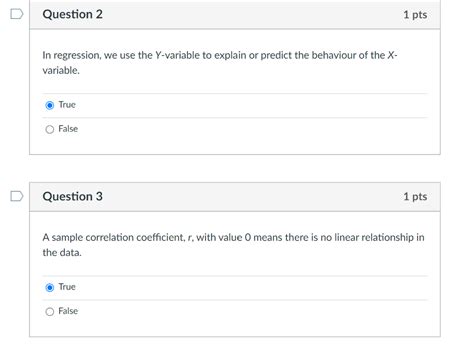 Solved Question Pts In Regression We Use The Y Variable Chegg