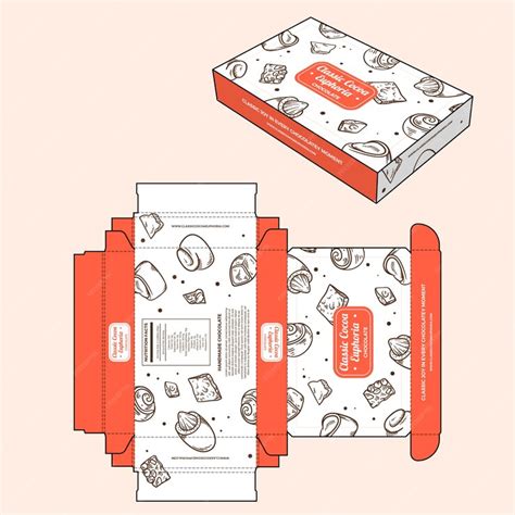 손으로 그린 상자 디자인 템플릿 무료 벡터