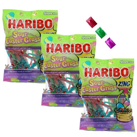 Haribo Sour Edible Easter Grass Gummi Candy 4 Oz Limited Edition