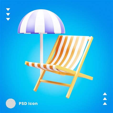 Premium Psd 3d Beach Chair Icon Illustration Isolated Or 3d Rendering
