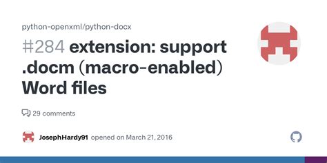 Extension Support Docm Macro Enabled Word Files · Issue 284