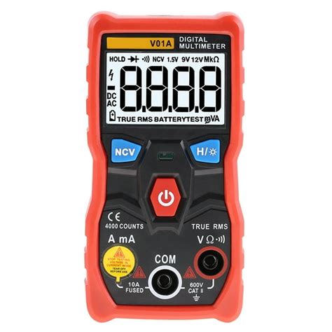 Aneng V01a Auto Range True Rms Digital Multimeter Ac Dc Current Voltage Ohm Tester Red