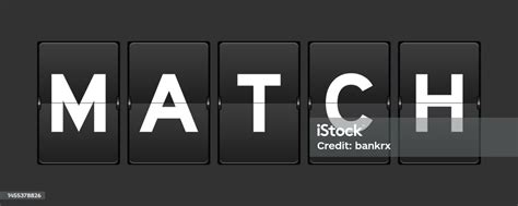 회색 배경에 단어 일치가 있는 검은색 아날로그 플립 보드 데이트에 대한 스톡 벡터 아트 및 기타 이미지 데이트 성냥 Playoffs Istock