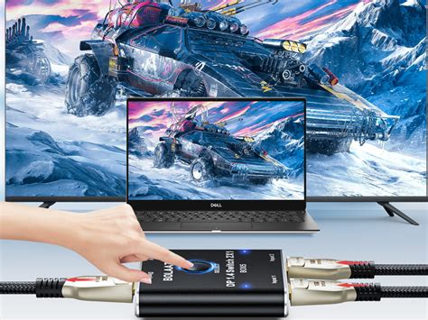 Amazon Com BolAAzuL DisplayPort Switch 8K 2 In 1 Out Display Port 1 4 Splitter Switcher