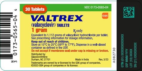 Dailymed Valtrex Valacyclovir Hydrochloride Tablet Film Coated