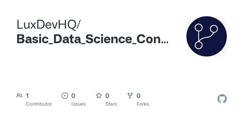 Github Luxdevhqbasicdatascienceconcepts