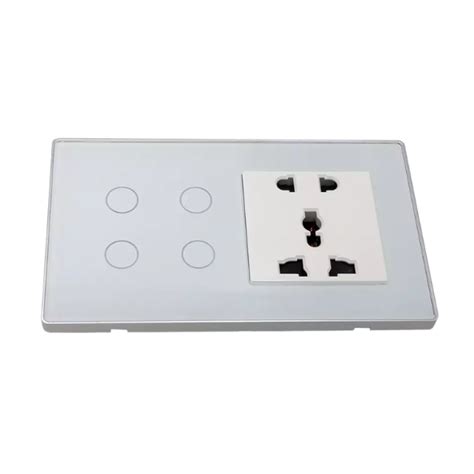 4 Gang Touch Switch Socket 3pin Galaxy Home Automation