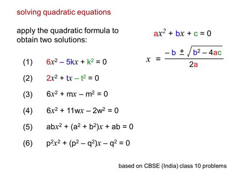The Quadratic Formula And Discriminant Solving Examples With Answer