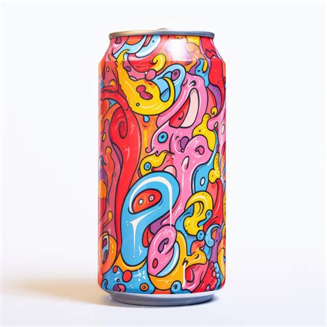 Colorful Soda Can Art A Vibrant Illustration On A White Background