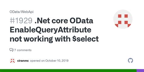 Net Core Odata Enablequeryattribute Not Working With Select · Issue