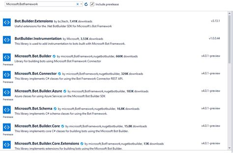 C Botframework V4 Use The Latest Nuget Package Stack Overflow