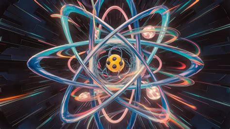 Looking Inside The Atom Nucleus Protons Neutrons Electrons Atomic Energy Stock Illustration