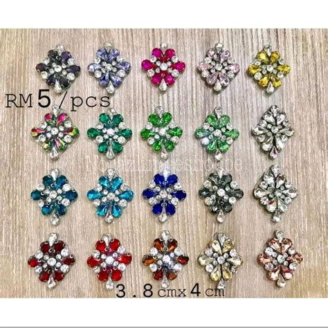 Diamond Patch Chunky Beads Iron On Manik Baju Batu Tampal