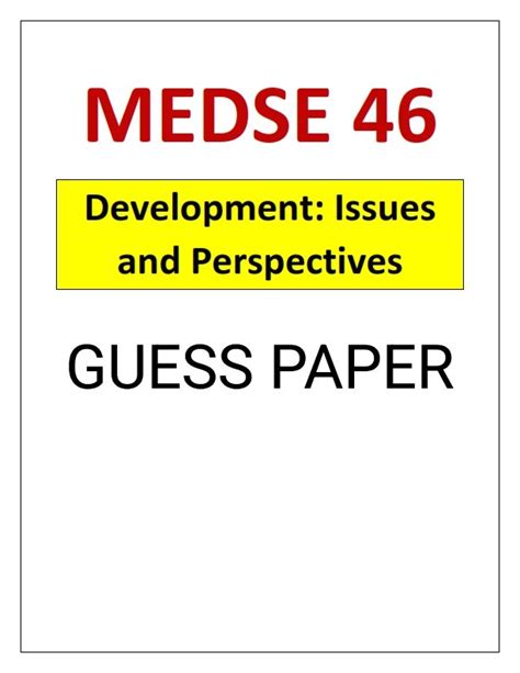 Ignou Medse 46 Guess Paper Solved English Medium Ignou Solved