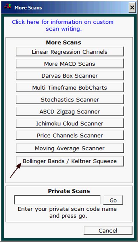 Bollinger Bands And Keltner Squeeze Scanner