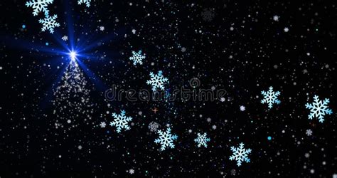 Animation Of Christmas Tree And Snow Falling Stock Video Video Of People Background 261469273