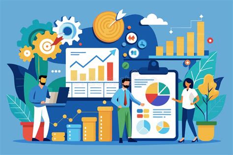 Professionals Collaborate On Data Visualization And Growth Metrics Using Charts And Graphs For