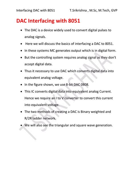 Dac Interfacing With 8051 Pdf