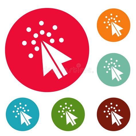Cursor Digital Icons Circle Set Stock Illustration Illustration Of