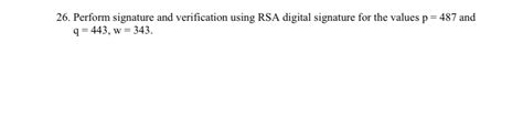 Perform Signature And Verification Using Rsa Digital