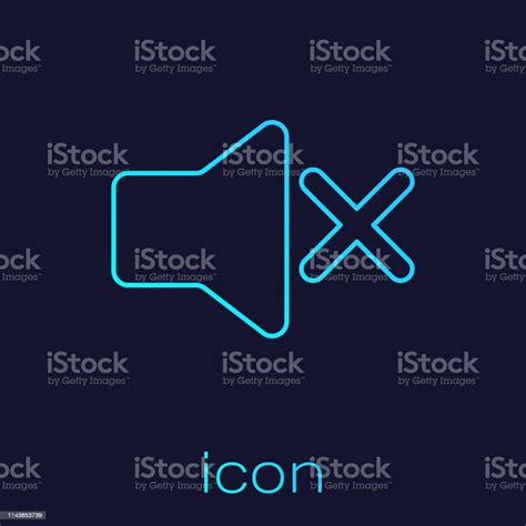 청록색 스피커 음소거 라인 아이콘 파란색 배경에 고립입니다 소리 아이콘이 없습니다 볼륨 끄기 기호입니다 벡터 일러스트 0명에