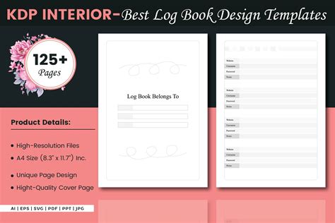 Log Book Templates Graphic By Finer Designers · Creative Fabrica