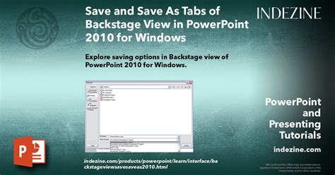 Save And Save As Tabs Of Backstage View In Powerpoint 2010 For Windows