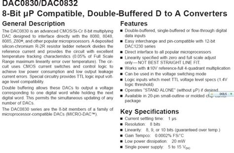 Dac0832lcn管脚图与典型应用电路图 D A转换芯片 51单片机