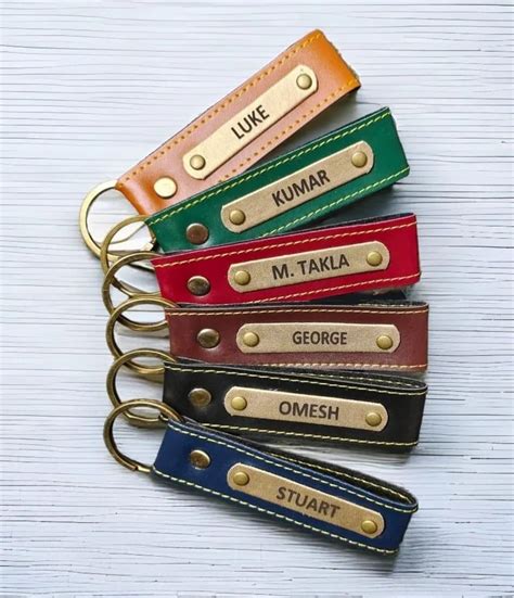 Multicolor Personalized Name Leather Keychain Packaging Type Packet
