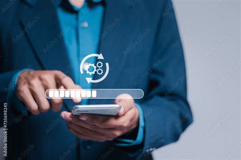 Software Update Or Operating System Upgrade On Smartphone Installing Update Bar Improved